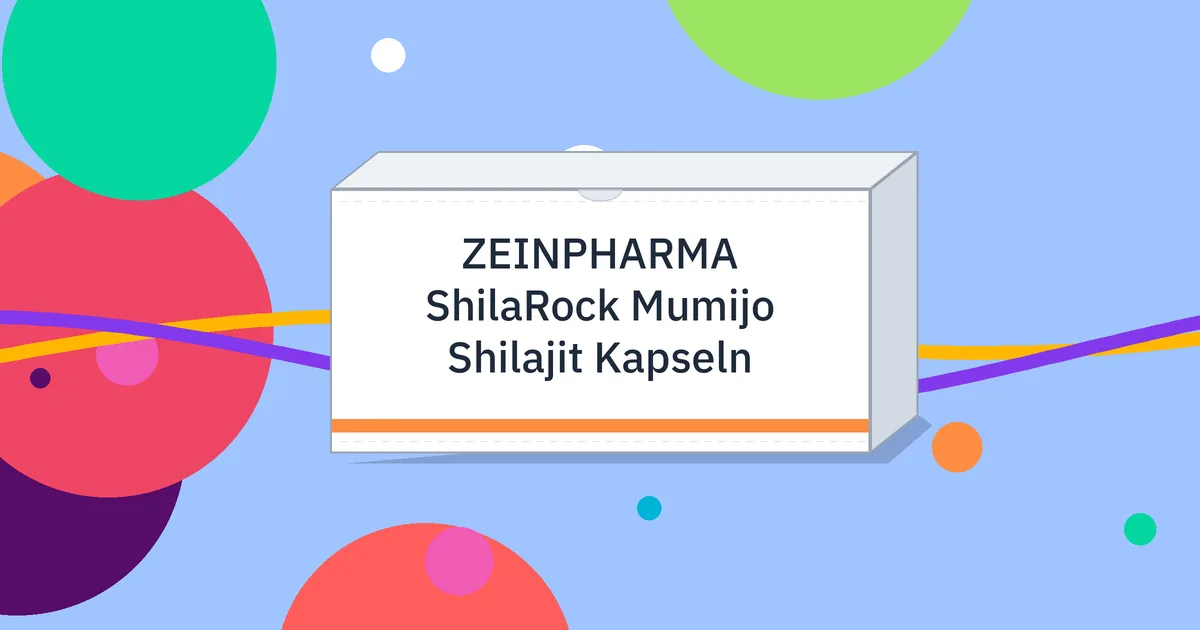 Symbolbild: Packung mit der Aufschrift ZEINPHARMA ShilaRock Mumijo Shilajit Kapseln (PZN 19371561) – Verfügbarkeit und Bezug in Apotheken in Frankfurt am Main