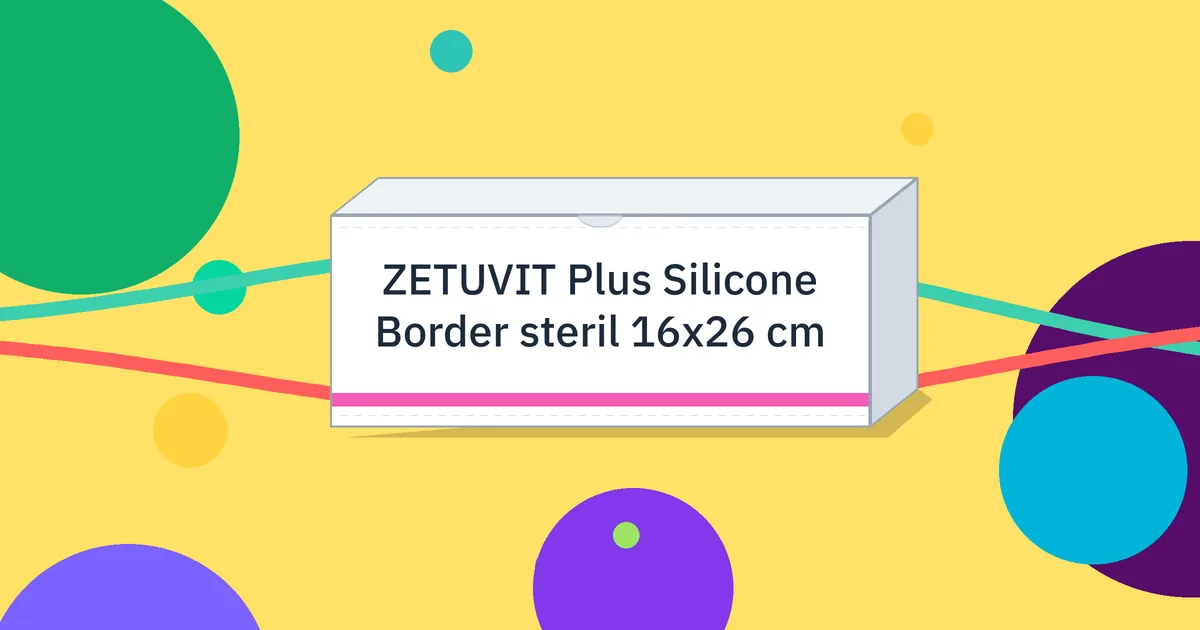 Symbolbild: Packung mit der Aufschrift ZETUVIT Plus Silicone Border steril 16x26 cm (PZN 20611757) – Verfügbarkeit und Bezug in Apotheken in Frankfurt am Main