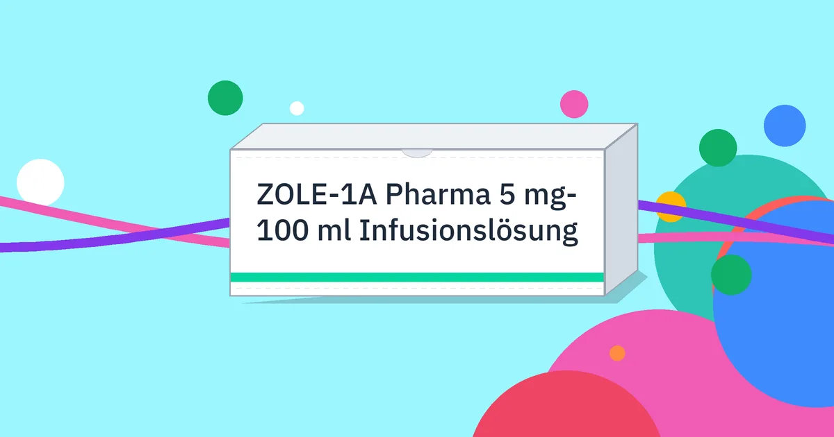 Symbolbild: Packung mit der Aufschrift ZOLE-1A Pharma 5 mg-100 ml Infusionslösung (PZN 12828945) – Verfügbarkeit und Bezug in Apotheken in Frankfurt am Main