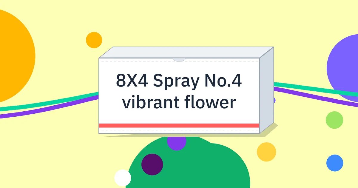 Symbolbild: Packung mit der Aufschrift 8X4 Spray No.4 vibrant flower (PZN 16047050) – Verfügbarkeit und Bezug in Apotheken in Frankfurt am Main