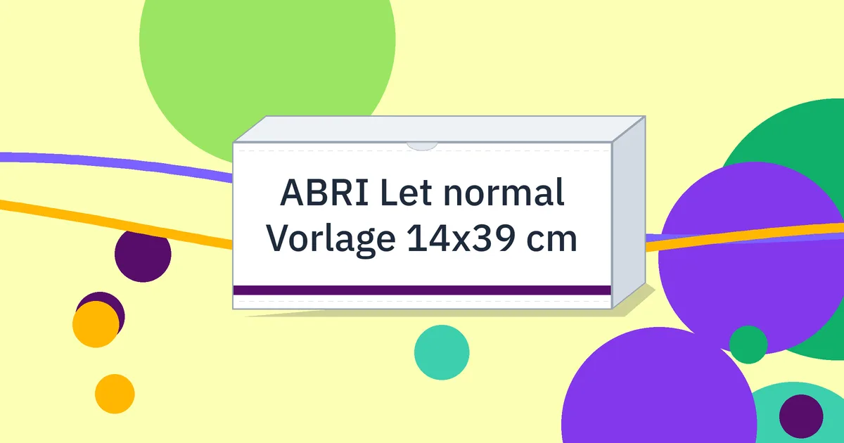 Symbolbild: Packung mit der Aufschrift ABRI Let normal Vorlage 14x39 cm (PZN 10389648) – Verfügbarkeit und Bezug in Apotheken in Frankfurt am Main
