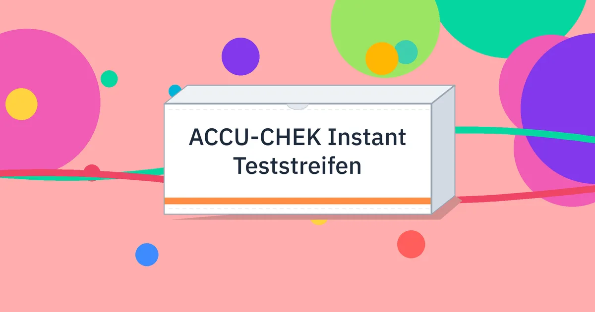 Symbolbild: Packung mit der Aufschrift ACCU-CHEK Instant Teststreifen (PZN 17397303) – Verfügbarkeit und Bezug in Apotheken in Frankfurt am Main