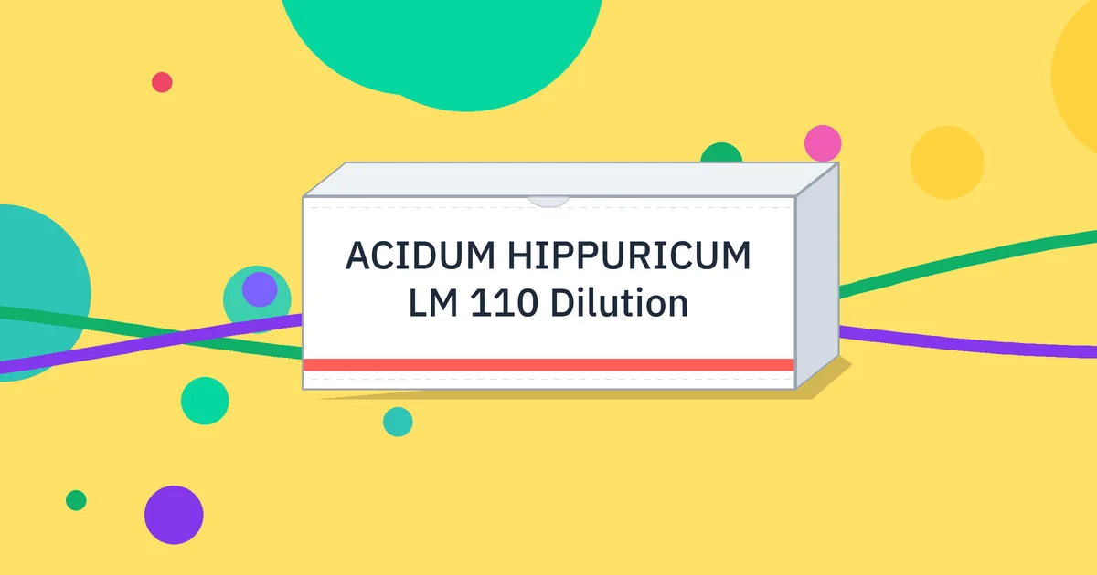 Symbolbild: Packung mit der Aufschrift ACIDUM HIPPURICUM LM 110 Dilution (PZN 13277973) – Verfügbarkeit und Bezug in Apotheken in Frankfurt am Main