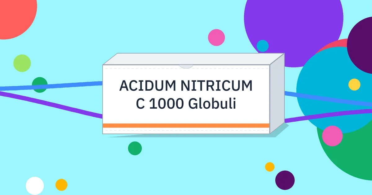 Symbolbild: Packung mit der Aufschrift ACIDUM NITRICUM C 1000 Globuli (PZN 04200960) – Verfügbarkeit und Bezug in Apotheken in Frankfurt am Main