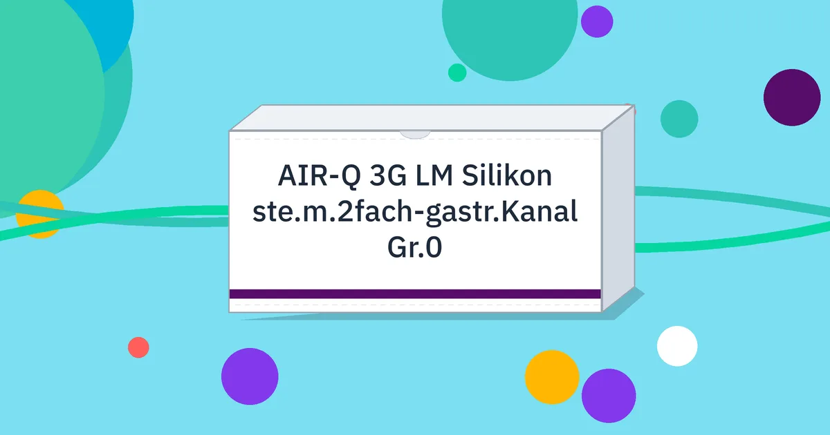 Symbolbild: Packung mit der Aufschrift AIR-Q 3G LM Silikon ste.m.2fach-gastr.Kanal Gr.0 (PZN 19118916) – Verfügbarkeit und Bezug in Apotheken in Frankfurt am Main