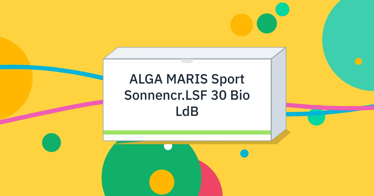 Symbolbild: Packung mit der Aufschrift ALGA MARIS Sport Sonnencr.LSF 30 Bio LdB (PZN 18388944) – Verfügbarkeit und Bezug in Apotheken in Frankfurt am Main