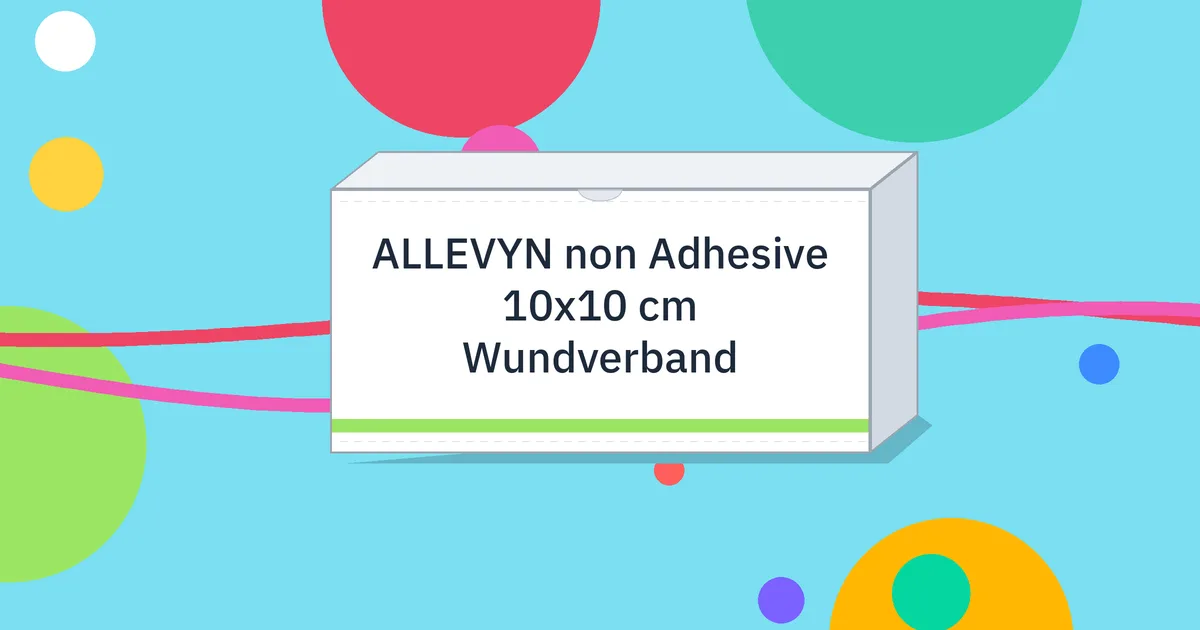 Symbolbild: Packung mit der Aufschrift ALLEVYN non Adhesive 10x10 cm Wundverband (PZN 17830993) – Verfügbarkeit und Bezug in Apotheken in Frankfurt am Main