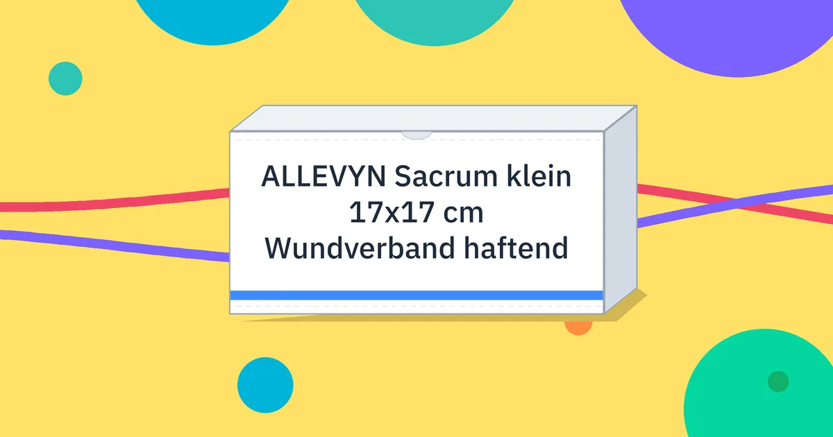 Symbolbild: Packung mit der Aufschrift ALLEVYN Sacrum klein 17x17 cm Wundverband haftend (PZN 01313221) – Verfügbarkeit und Bezug in Apotheken in Frankfurt am Main