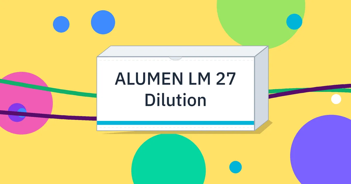 Symbolbild: Packung mit der Aufschrift ALUMEN LM 27 Dilution (PZN 12758191) – Verfügbarkeit und Bezug in Apotheken in Frankfurt am Main