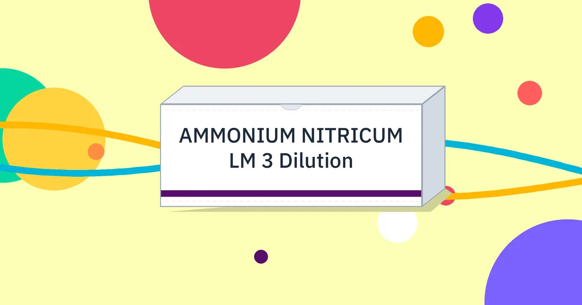Symbolbild: Packung mit der Aufschrift AMMONIUM NITRICUM LM 3 Dilution (PZN 13321674) – Verfügbarkeit und Bezug in Apotheken in Frankfurt am Main