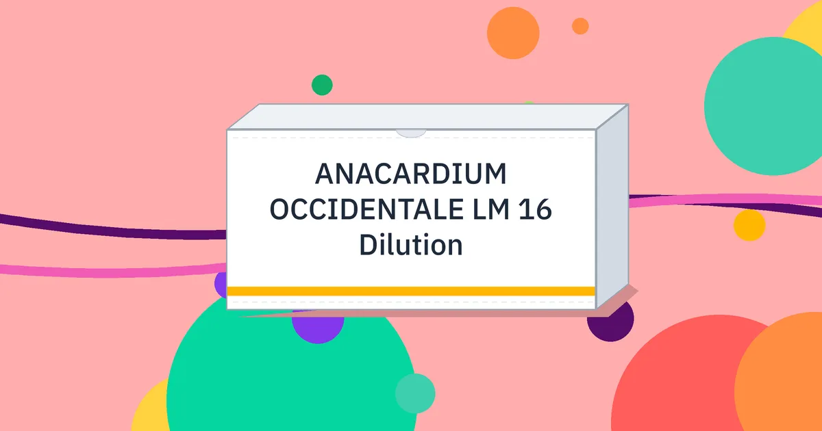 Symbolbild: Packung mit der Aufschrift ANACARDIUM OCCIDENTALE LM 16 Dilution (PZN 13327464) – Verfügbarkeit und Bezug in Apotheken in Frankfurt am Main