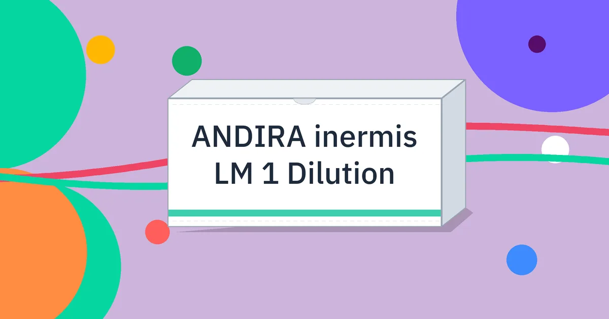Symbolbild: Packung mit der Aufschrift ANDIRA inermis LM 1 Dilution (PZN 13329115) – Verfügbarkeit und Bezug in Apotheken in Frankfurt am Main