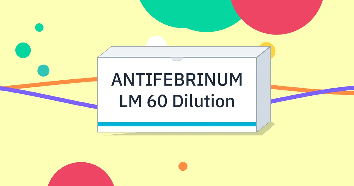 Symbolbild: Packung mit der Aufschrift ANTIFEBRINUM LM 60 Dilution (PZN 13371962) – Verfügbarkeit und Bezug in Apotheken in Frankfurt am Main