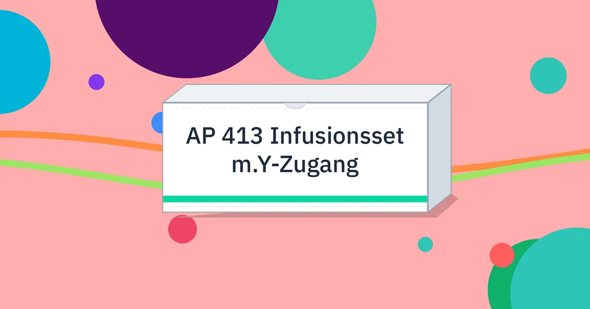 Symbolbild: Packung mit der Aufschrift AP 413 Infusionsset m.Y-Zugang (PZN 14337683) – Verfügbarkeit und Bezug in Apotheken in Frankfurt am Main