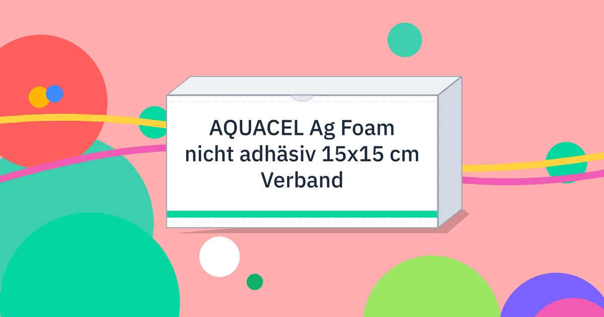 Symbolbild: Packung mit der Aufschrift AQUACEL Ag Foam nicht adhäsiv 15x15 cm Verband (PZN 19846969) – Verfügbarkeit und Bezug in Apotheken in Frankfurt am Main