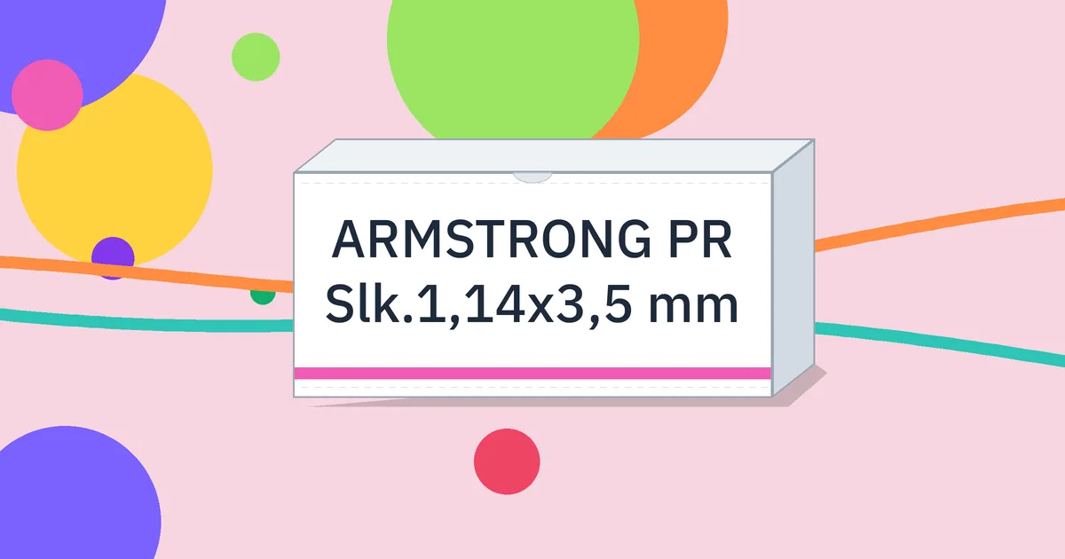 Symbolbild: Packung mit der Aufschrift ARMSTRONG PR Slk.1,14x3,5 mm (PZN 09092995) – Verfügbarkeit und Bezug in Apotheken in Frankfurt am Main