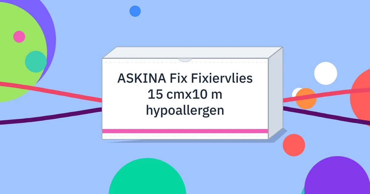Symbolbild: Packung mit der Aufschrift ASKINA Fix Fixiervlies 15 cmx10 m hypoallergen (PZN 16001585) – Verfügbarkeit und Bezug in Apotheken in Frankfurt am Main