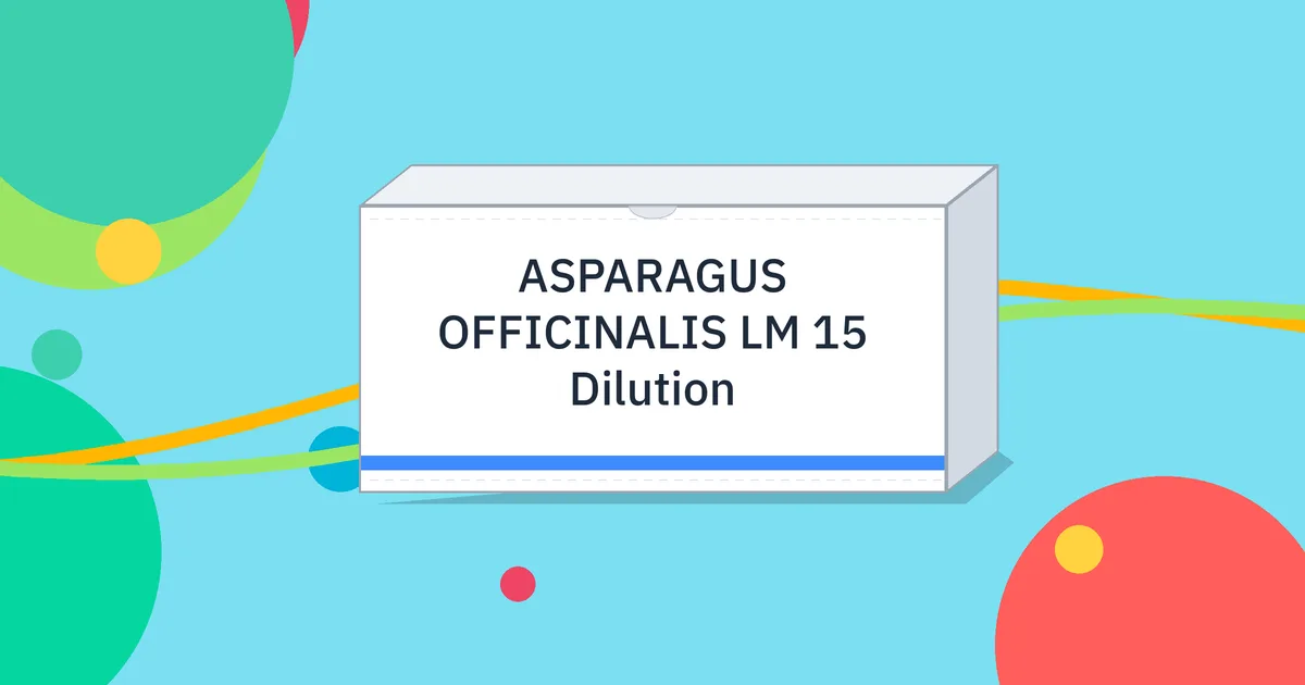 Symbolbild: Packung mit der Aufschrift ASPARAGUS OFFICINALIS LM 15 Dilution (PZN 13402929) – Verfügbarkeit und Bezug in Apotheken in Frankfurt am Main