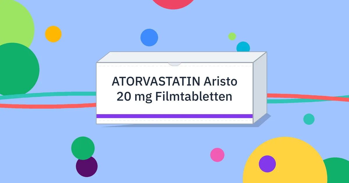 Symbolbild: Packung mit der Aufschrift ATORVASTATIN Aristo 20 mg Filmtabletten (PZN 09669992) – Verfügbarkeit und Bezug in Apotheken in Frankfurt am Main