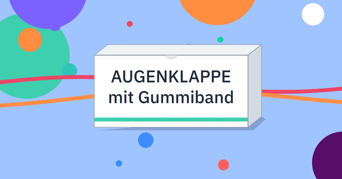 Symbolbild: Packung mit der Aufschrift AUGENKLAPPE mit Gummiband (PZN 02689632) – Verfügbarkeit und Bezug in Apotheken in Frankfurt am Main