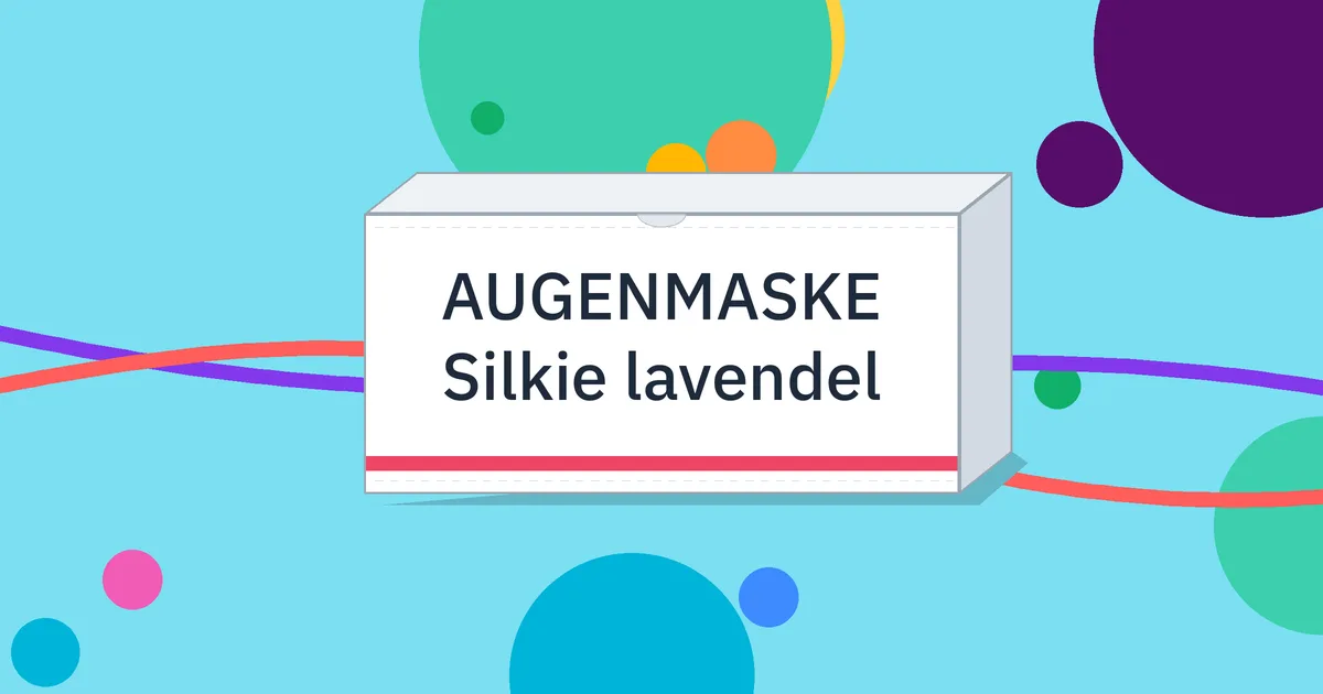 Symbolbild: Packung mit der Aufschrift AUGENMASKE Silkie lavendel (PZN 12477204) – Verfügbarkeit und Bezug in Apotheken in Frankfurt am Main