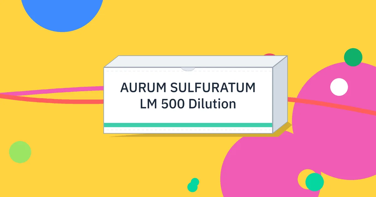 Symbolbild: Packung mit der Aufschrift AURUM SULFURATUM LM 500 Dilution (PZN 16813389) – Verfügbarkeit und Bezug in Apotheken in Frankfurt am Main