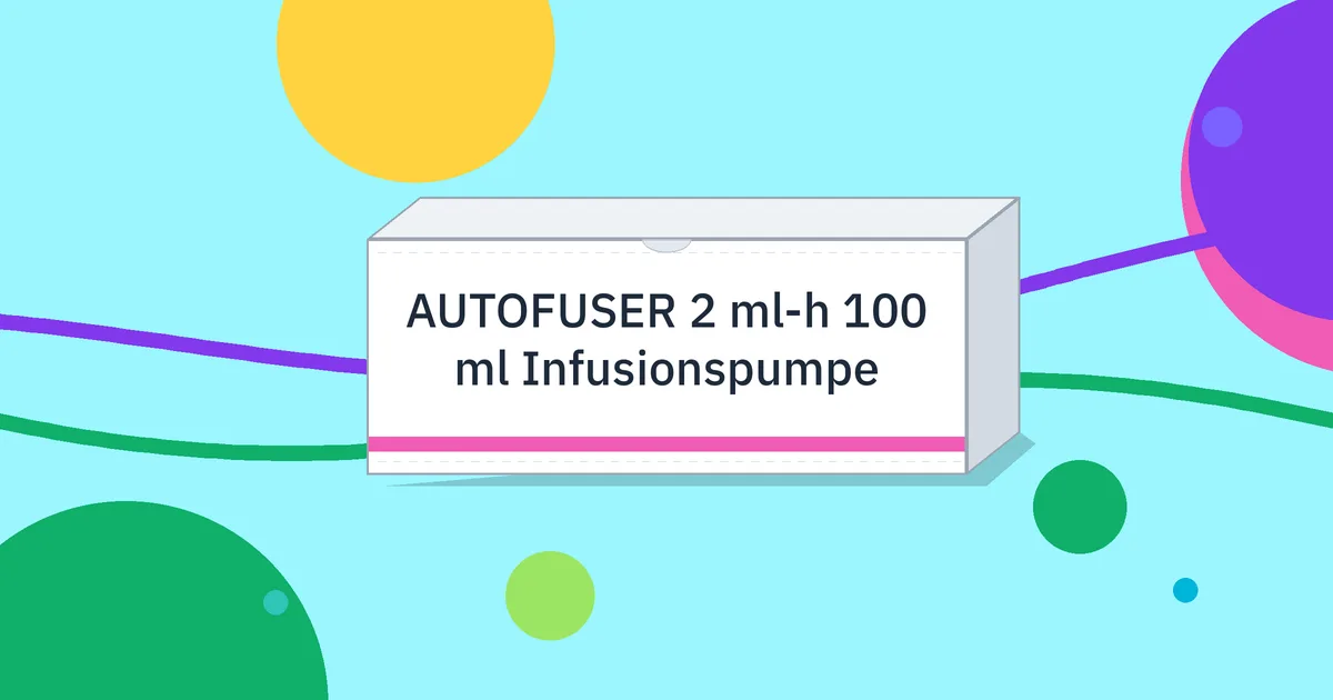 Symbolbild: Packung mit der Aufschrift AUTOFUSER 2 ml-h 100 ml Infusionspumpe (PZN 13922310) – Verfügbarkeit und Bezug in Apotheken in Frankfurt am Main