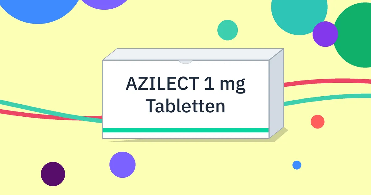 Symbolbild: Packung mit der Aufschrift AZILECT 1 mg Tabletten (PZN 09695357) – Verfügbarkeit und Bezug in Apotheken in Frankfurt am Main