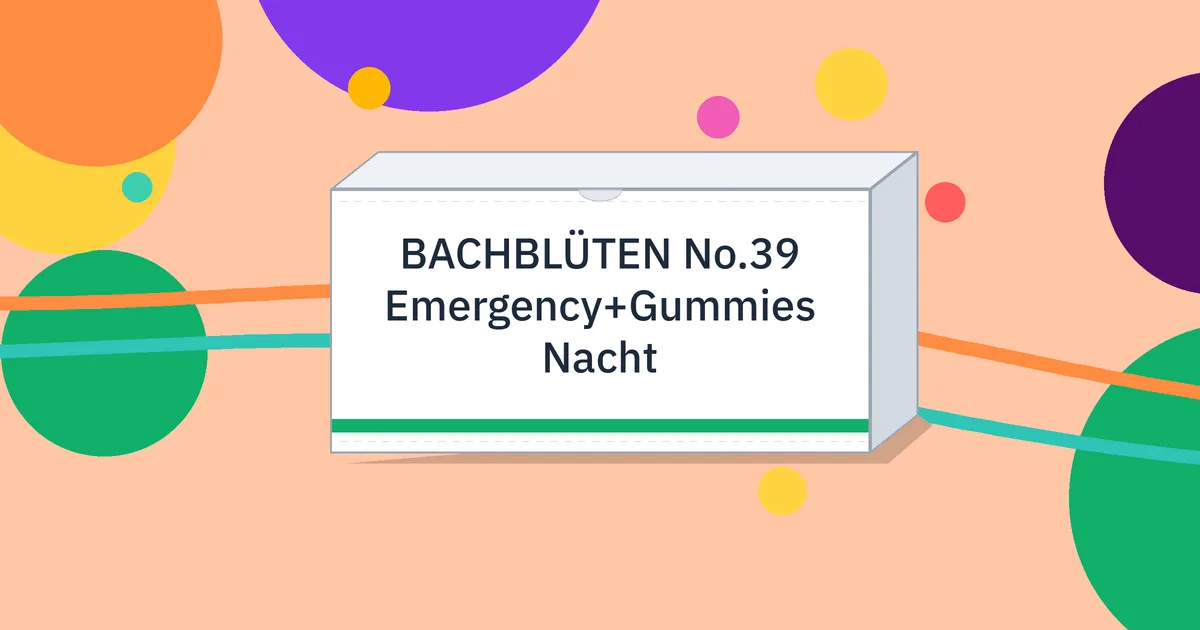 Symbolbild: Packung mit der Aufschrift BACHBLÜTEN No.39 Emergency+Gummies Nacht (PZN 18410069) – Verfügbarkeit und Bezug in Apotheken in Frankfurt am Main