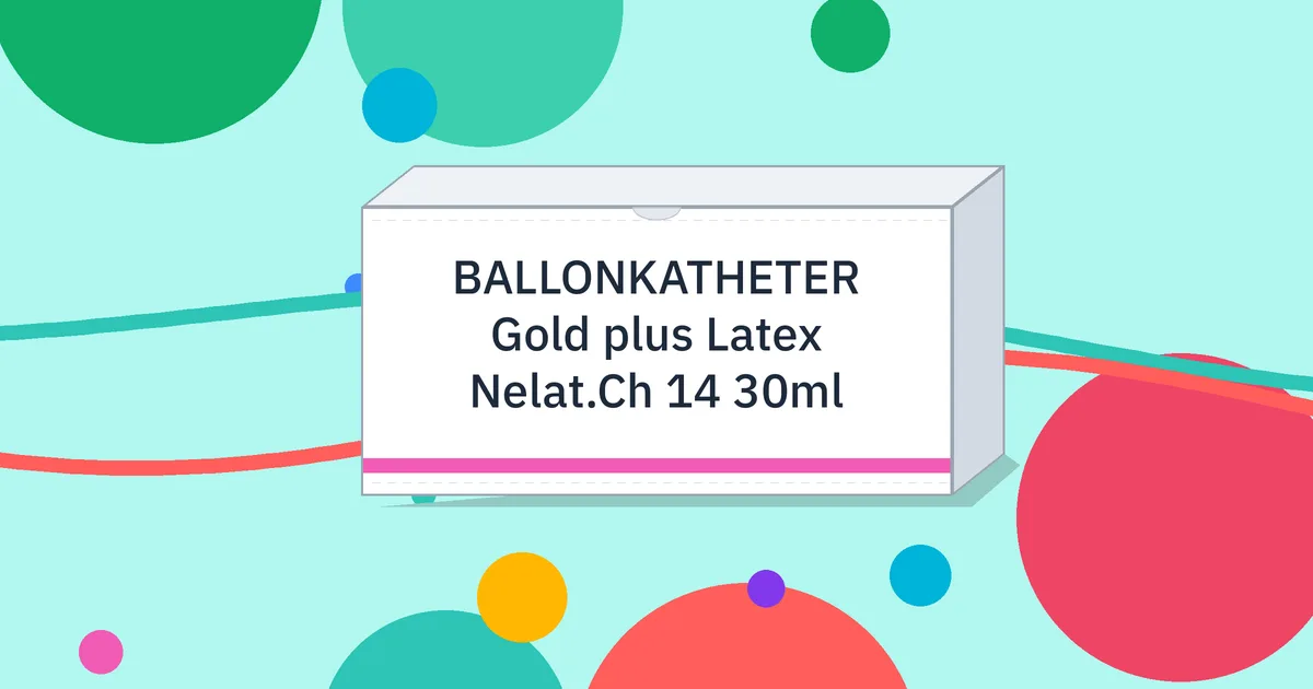 Symbolbild: Packung mit der Aufschrift BALLONKATHETER Gold plus Latex Nelat.Ch 14 30ml (PZN 04903785) – Verfügbarkeit und Bezug in Apotheken in Frankfurt am Main