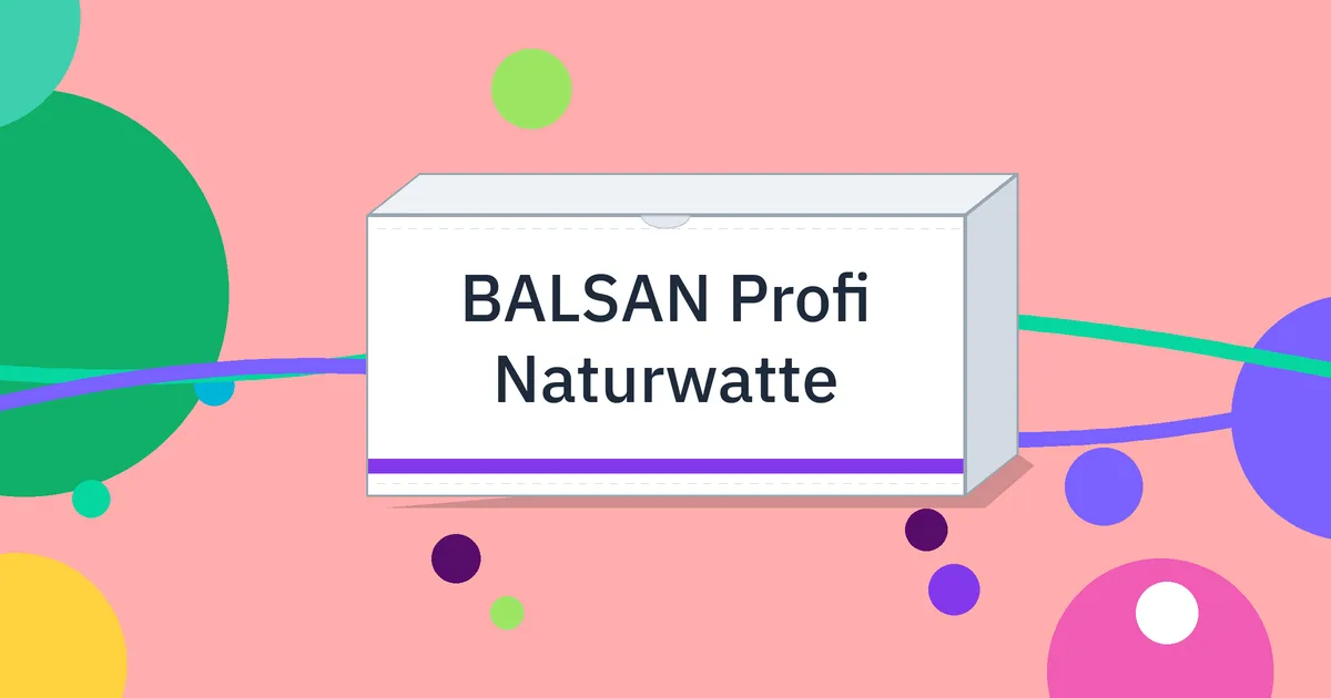 Symbolbild: Packung mit der Aufschrift BALSAN Profi Naturwatte (PZN 10827232) – Verfügbarkeit und Bezug in Apotheken in Frankfurt am Main