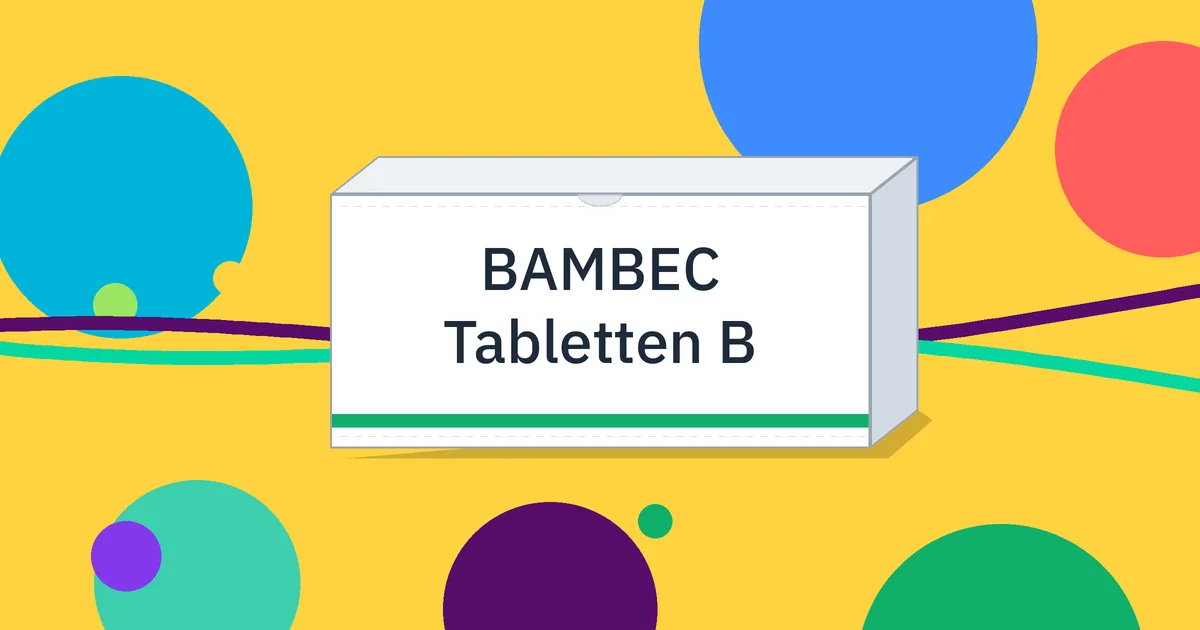 Symbolbild: Packung mit der Aufschrift BAMBEC Tabletten B (PZN 00256774) – Verfügbarkeit und Bezug in Apotheken in Frankfurt am Main