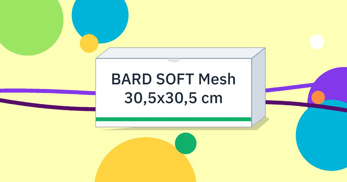 Symbolbild: Packung mit der Aufschrift BARD SOFT Mesh 30,5x30,5 cm (PZN 07590973) – Verfügbarkeit und Bezug in Apotheken in Frankfurt am Main