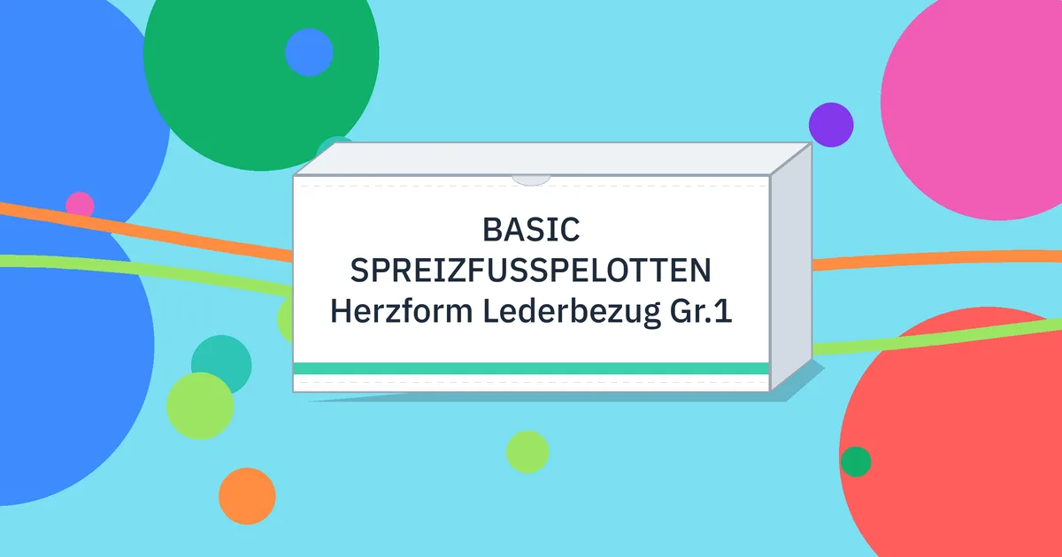 Symbolbild: Packung mit der Aufschrift BASIC SPREIZFUSSPELOTTEN Herzform Lederbezug Gr.1 (PZN 15381114) – Verfügbarkeit und Bezug in Apotheken in Frankfurt am Main