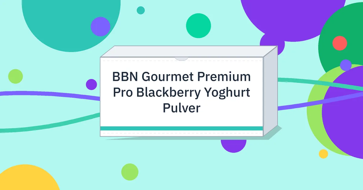 Symbolbild: Packung mit der Aufschrift BBN Gourmet Premium Pro Blackberry Yoghurt Pulver (PZN 16853816) – Verfügbarkeit und Bezug in Apotheken in Frankfurt am Main