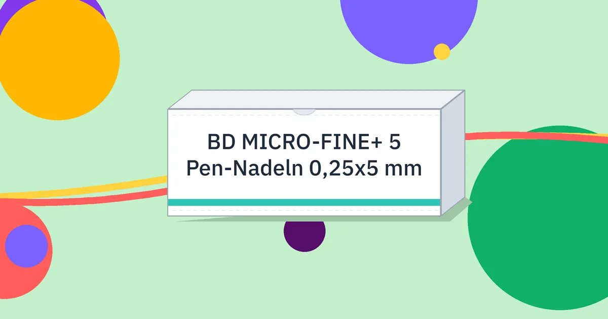 Symbolbild: Packung mit der Aufschrift BD MICRO-FINE+ 5 Pen-Nadeln 0,25x5 mm (PZN 19698776) – Verfügbarkeit und Bezug in Apotheken in Frankfurt am Main