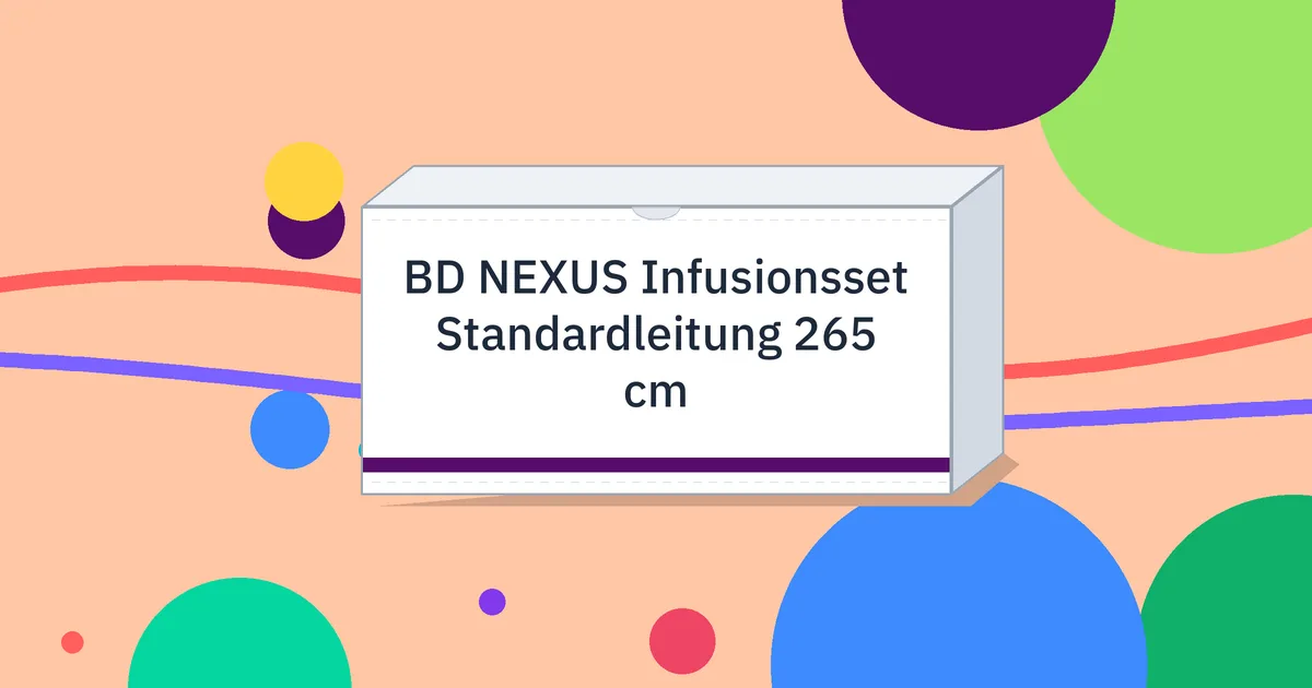 Symbolbild: Packung mit der Aufschrift BD NEXUS Infusionsset Standardleitung 265 cm (PZN 19301980) – Verfügbarkeit und Bezug in Apotheken in Frankfurt am Main