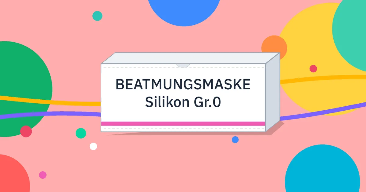 Symbolbild: Packung mit der Aufschrift BEATMUNGSMASKE Silikon Gr.0 (PZN 03655782) – Verfügbarkeit und Bezug in Apotheken in Frankfurt am Main