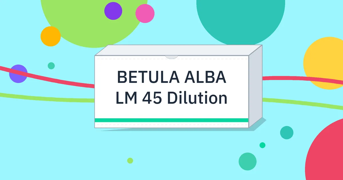 Symbolbild: Packung mit der Aufschrift BETULA ALBA LM 45 Dilution (PZN 12794057) – Verfügbarkeit und Bezug in Apotheken in Frankfurt am Main