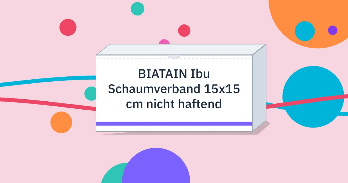 Symbolbild: Packung mit der Aufschrift BIATAIN Ibu Schaumverband 15x15 cm nicht haftend (PZN 12653635) – Verfügbarkeit und Bezug in Apotheken in Frankfurt am Main