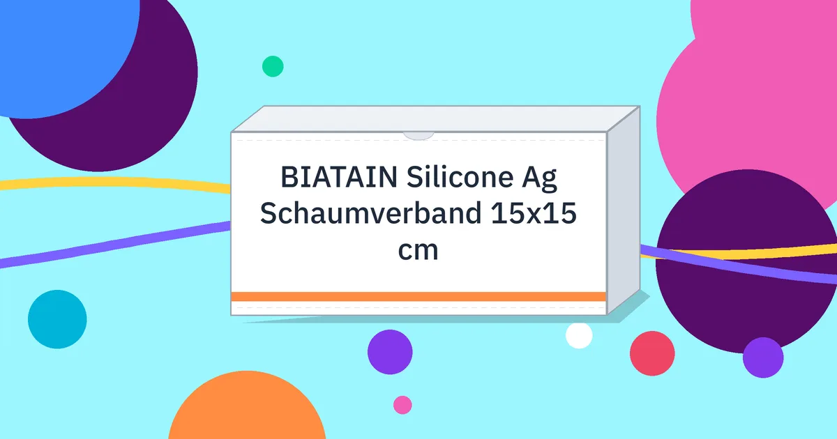 Symbolbild: Packung mit der Aufschrift BIATAIN Silicone Ag Schaumverband 15x15 cm (PZN 18670178) – Verfügbarkeit und Bezug in Apotheken in Frankfurt am Main