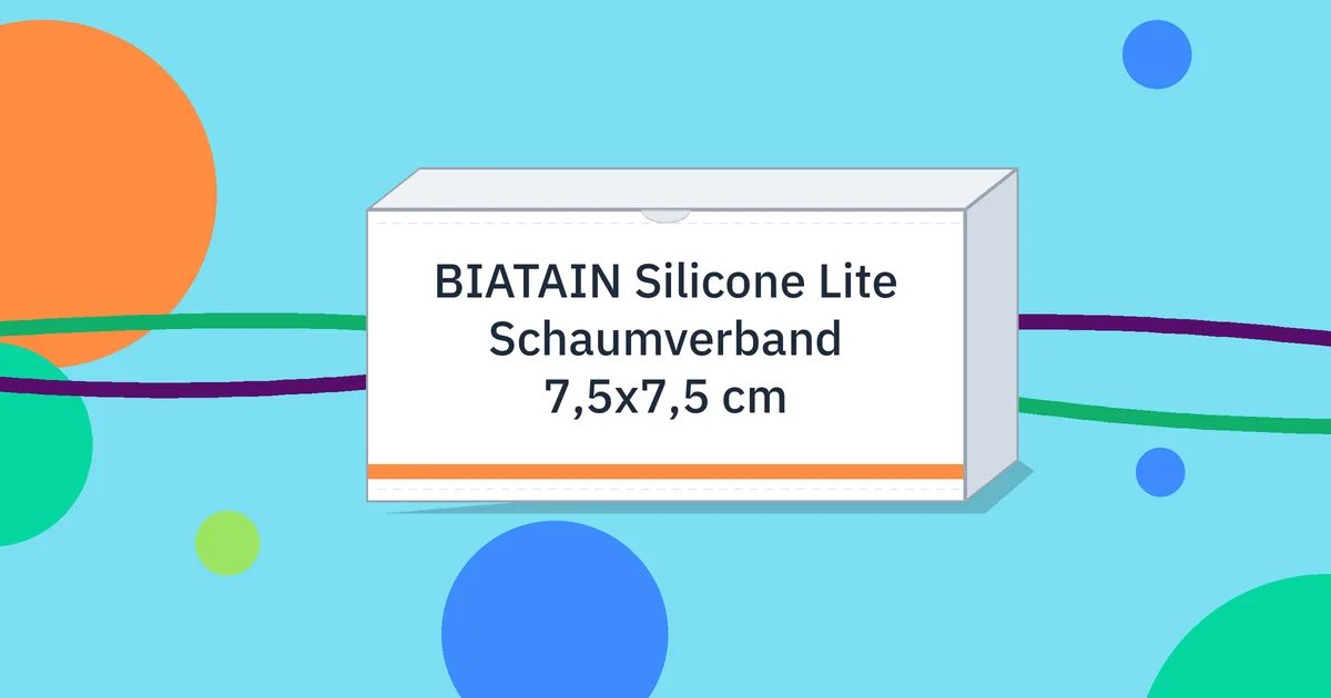 Symbolbild: Packung mit der Aufschrift BIATAIN Silicone Lite Schaumverband 7,5x7,5 cm (PZN 11521943) – Verfügbarkeit und Bezug in Apotheken in Frankfurt am Main