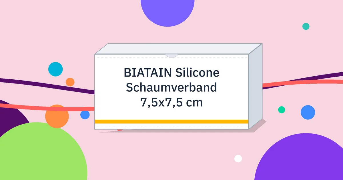 Symbolbild: Packung mit der Aufschrift BIATAIN Silicone Schaumverband 7,5x7,5 cm (PZN 14032340) – Verfügbarkeit und Bezug in Apotheken in Frankfurt am Main