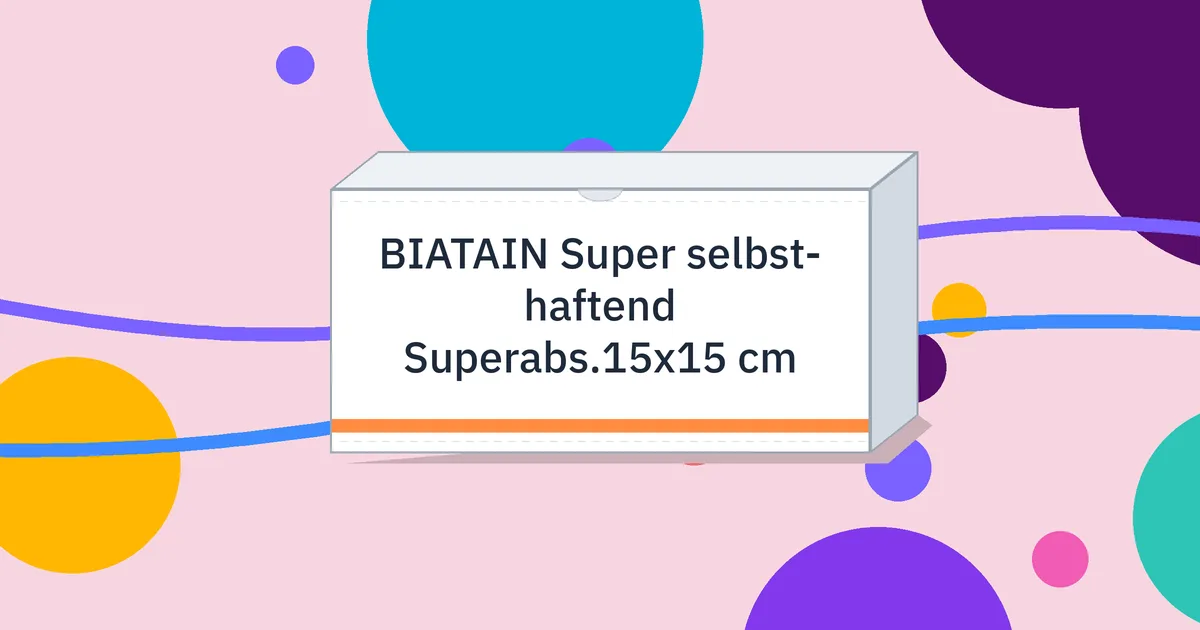 Symbolbild: Packung mit der Aufschrift BIATAIN Super selbst-haftend Superabs.15x15 cm (PZN 01403496) – Verfügbarkeit und Bezug in Apotheken in Frankfurt am Main