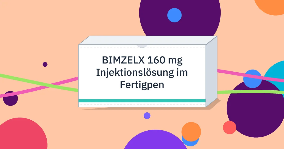 Symbolbild: Packung mit der Aufschrift BIMZELX 160 mg Injektionslösung im Fertigpen (PZN 19196106) – Verfügbarkeit und Bezug in Apotheken in Frankfurt am Main