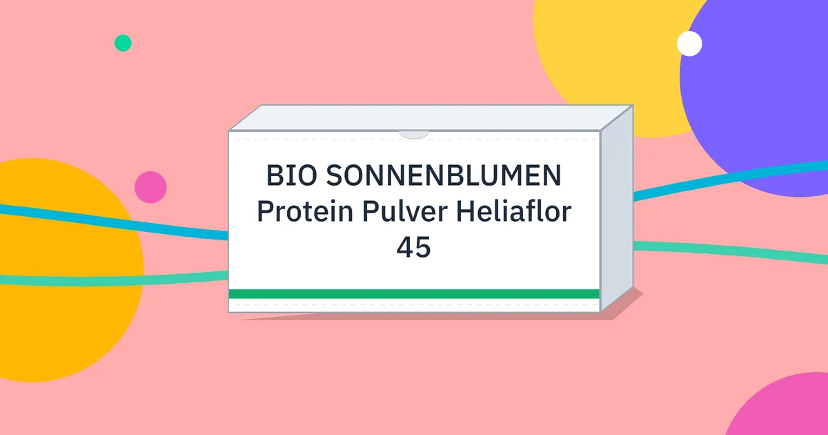 Symbolbild: Packung mit der Aufschrift BIO SONNENBLUMEN Protein Pulver Heliaflor 45 (PZN 11878705) – Verfügbarkeit und Bezug in Apotheken in Frankfurt am Main