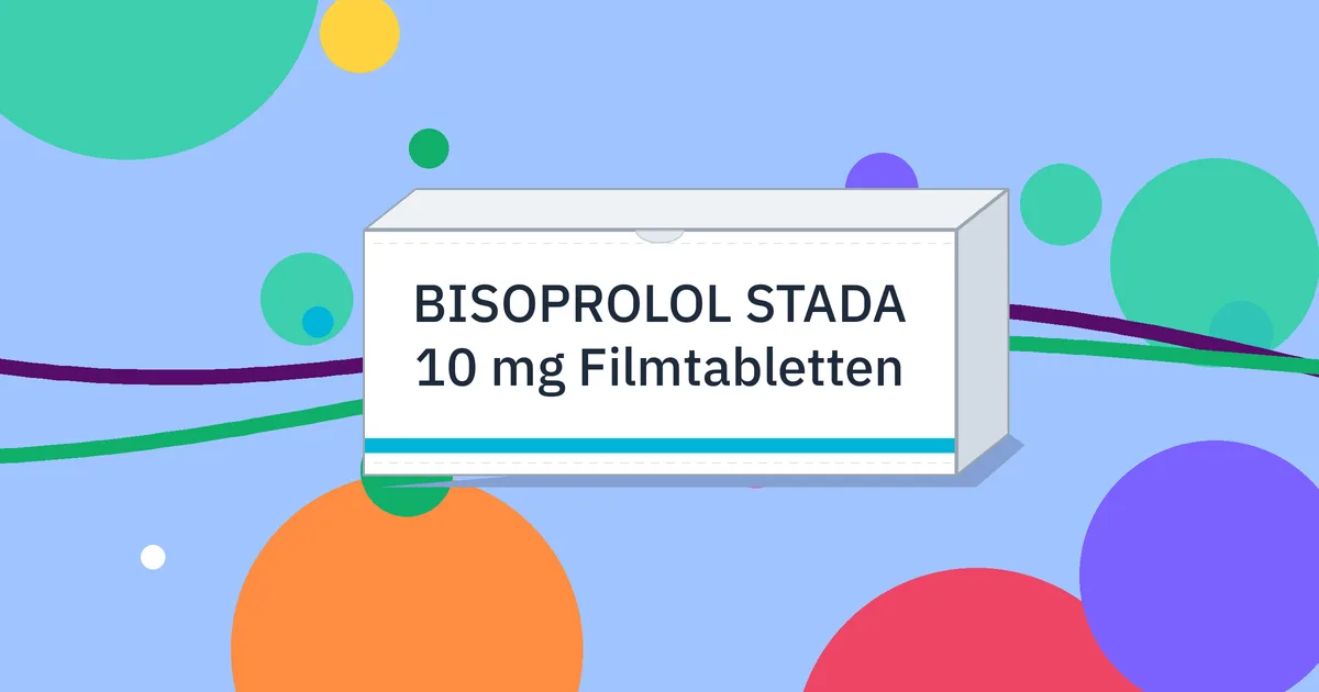Symbolbild: Packung mit der Aufschrift BISOPROLOL STADA 10 mg Filmtabletten (PZN 07555190) – Verfügbarkeit und Bezug in Apotheken in Frankfurt am Main