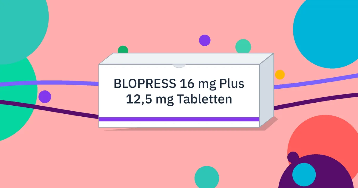 Symbolbild: Packung mit der Aufschrift BLOPRESS 16 mg Plus 12,5 mg Tabletten (PZN 12650393) – Verfügbarkeit und Bezug in Apotheken in Frankfurt am Main