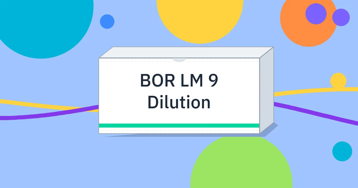 Symbolbild: Packung mit der Aufschrift BOR LM 9 Dilution (PZN 12795625) – Verfügbarkeit und Bezug in Apotheken in Frankfurt am Main