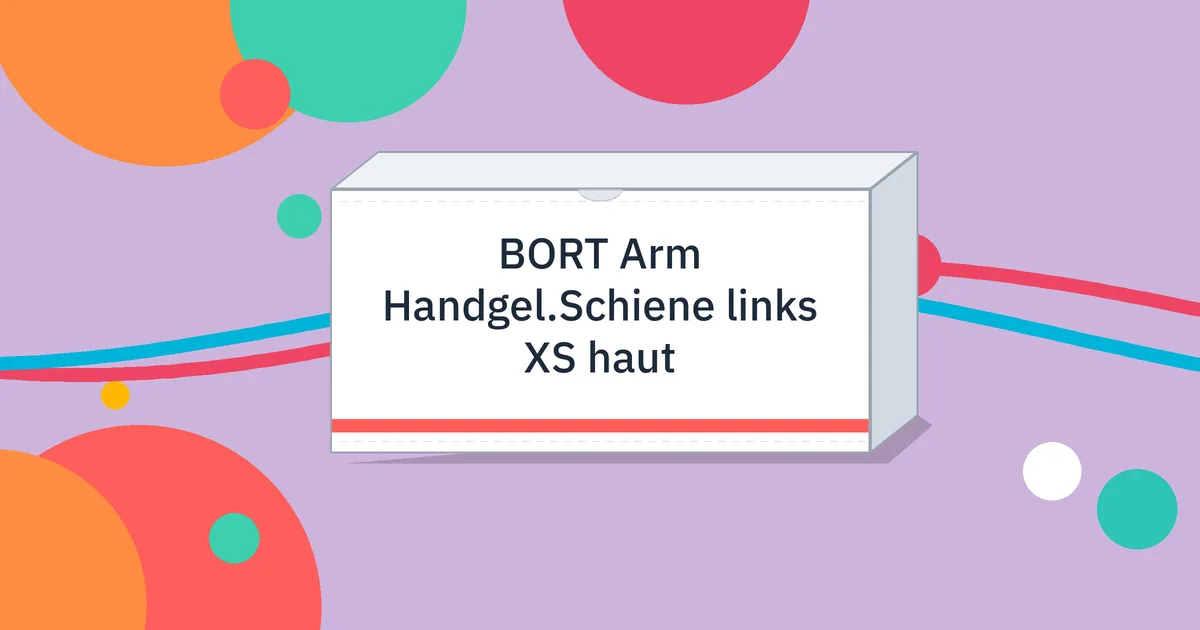 Symbolbild: Packung mit der Aufschrift BORT Arm Handgel.Schiene links XS haut (PZN 08527600) – Verfügbarkeit und Bezug in Apotheken in Frankfurt am Main